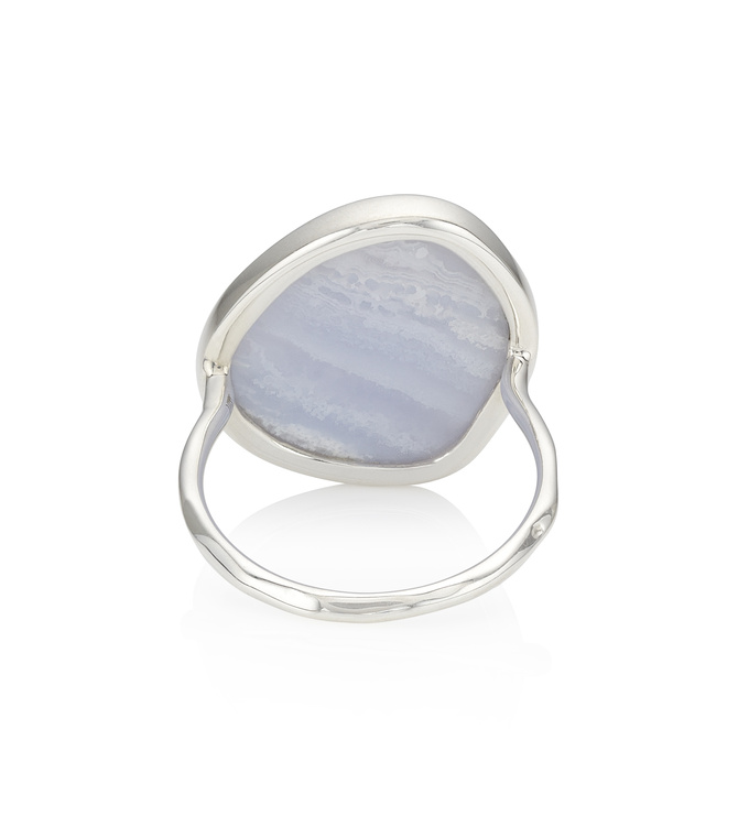 Siren Ring in Sterling Silver and Blue Lace Agate | Jewellery by Monica ...