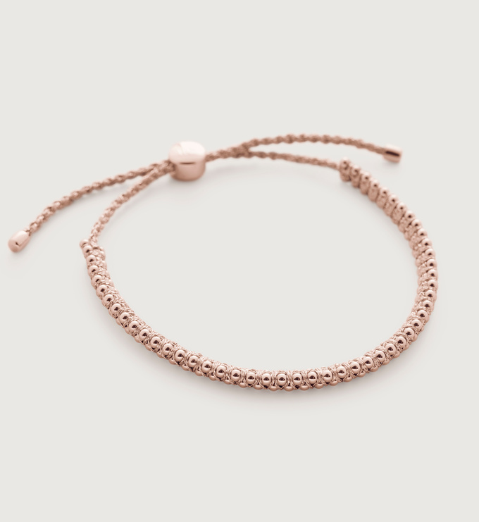 Rio Mini Friendship Bracelet in 18ct Rose Gold Vermeil On Sterling Silver Rose Gold Metallica Jewellery by Monica Vinader