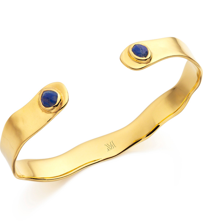 Siren Cuff in 18ct Gold Vermeil On Sterling Silver and Lapis ...