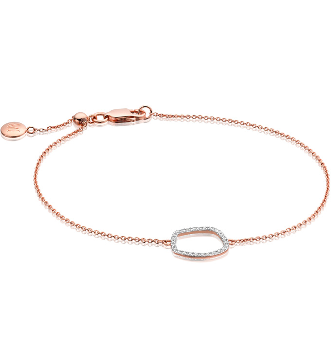 Riva Diamond Hoop Chain Bracelet in 18ct Rose Gold Vermeil On Sterling ...