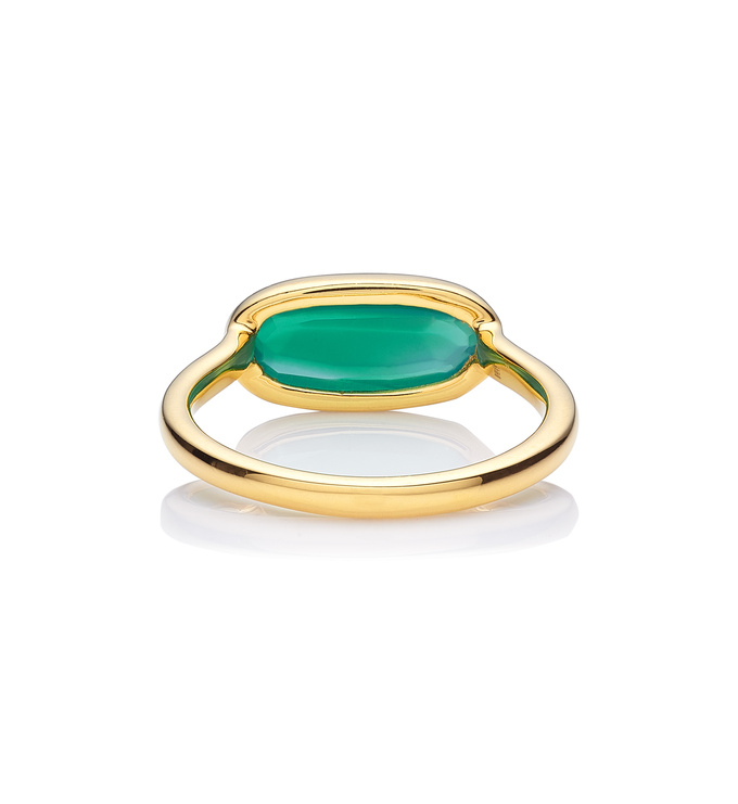Vega Ring in 18ct Gold Vermeil On Sterling Silver and Green Onyx ...