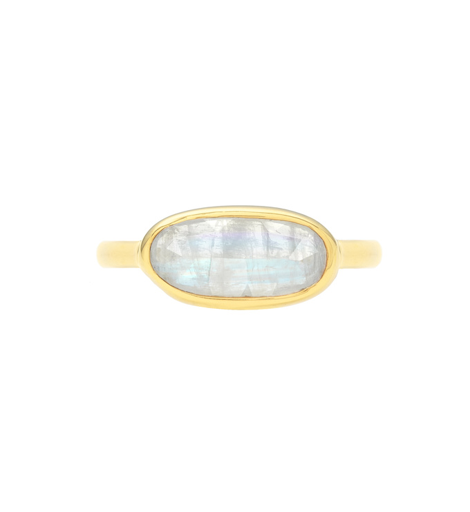 Vega Ring in 18ct Gold Vermeil On Sterling Silver and Moonstone ...