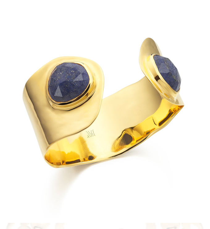 Siren Cuff in 18ct Gold Vermeil on Sterling Silver and Lapis ...