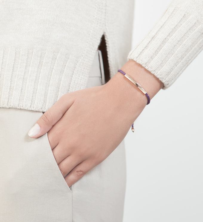 Linear Friendship Bracelet in 18ct Rose Gold Vermeil On Sterling Silver ...