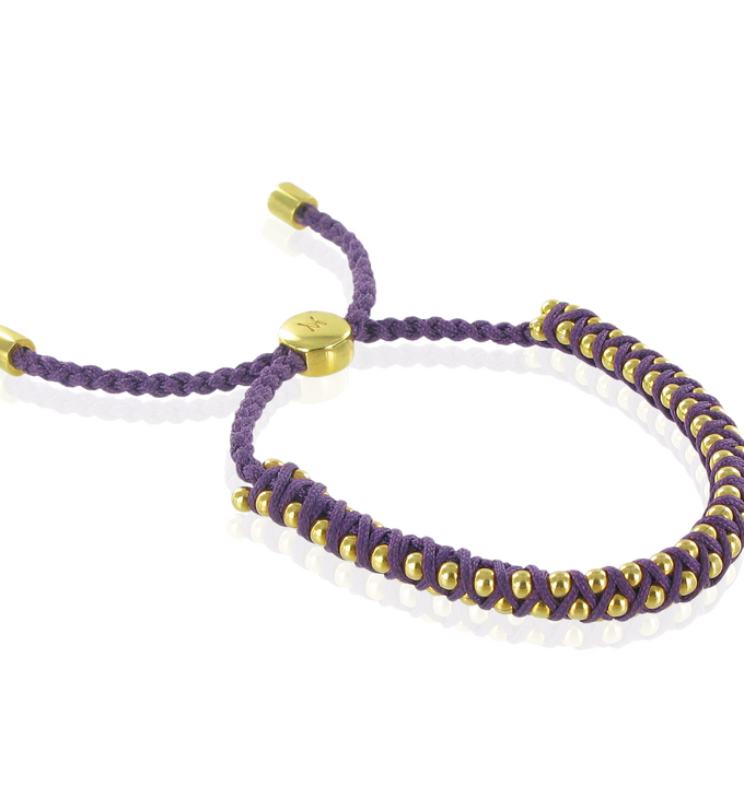 Rio Friendship Bracelet in 18ct Gold Vermeil On Sterling Silver Purple Jewellery by Monica Vinader