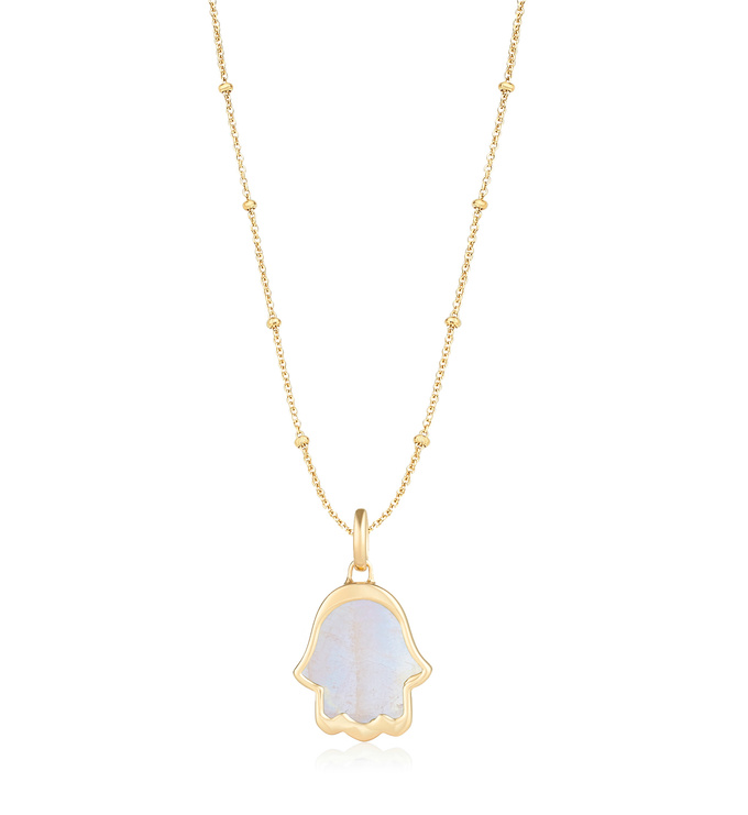 Atlantis Hamsa Hand Pendant Charm Necklace Set