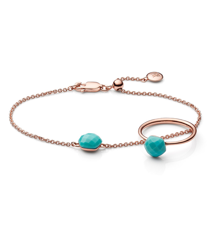 Nura Ring and Bracelet Set - Turquoise | Jewellery Sets | Monica Vinader