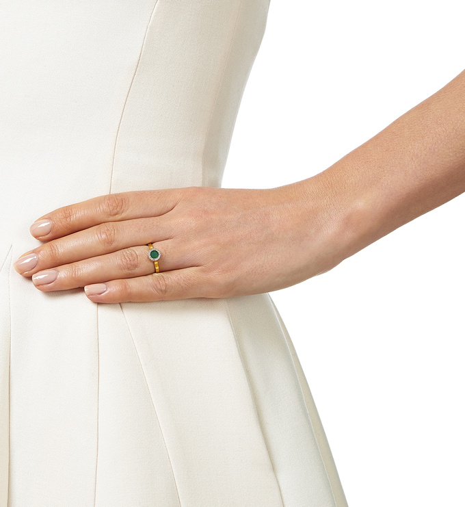 Naida Mini Circle Ring in 18ct Gold Vermeil On Sterling Silver and Green Aventurine | Jewellery ...