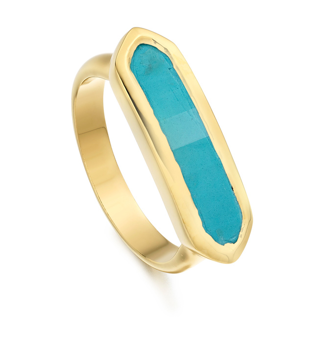 Baja Ring in 18ct Gold Vermeil on Sterling Silver and Turquoise ...