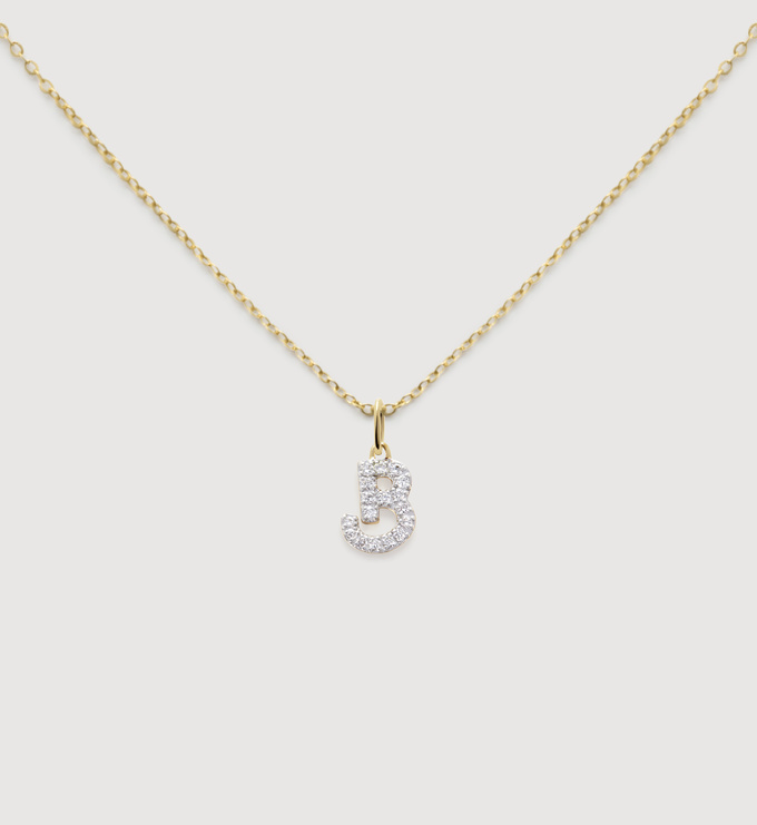 Diamond Initial B Necklace | Jewellery Sets | Monica Vinader