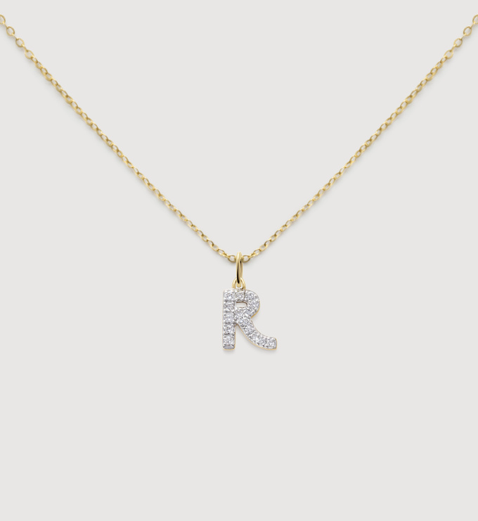 Diamond Initial R Necklace | Jewellery Sets | Monica Vinader