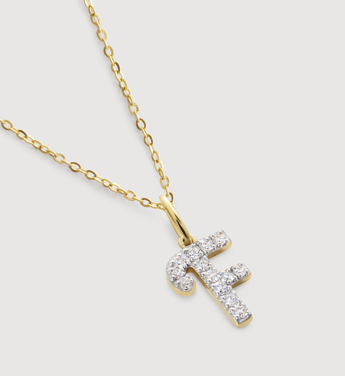 Diamond Initial F Necklace | Jewellery Sets | Monica Vinader