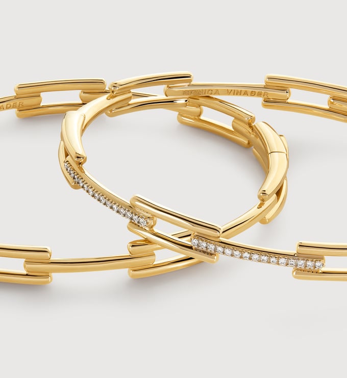 Signature Link Diamond Bangle Set | Jewellery Sets | Monica Vinader