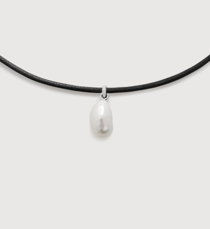 Baroque Pearl Black Cord Necklace | Jewellery Sets | Monica Vinader