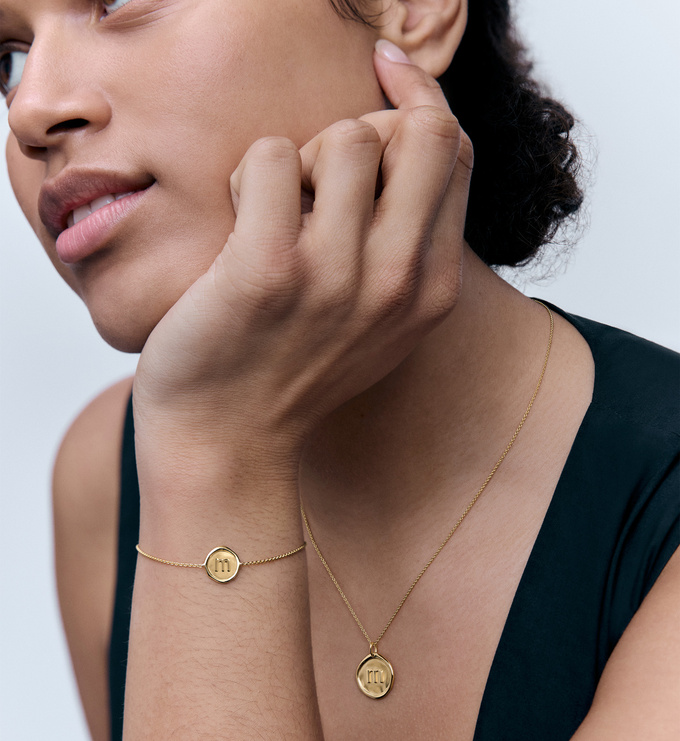 Initial Y Stamp Chain Necklace & Bracelet Set | Jewellery Sets | Monica ...