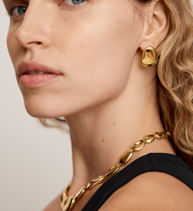 Aria Bold Stud Earrings in Sterling Silver | Jewellery by Monica Vinader