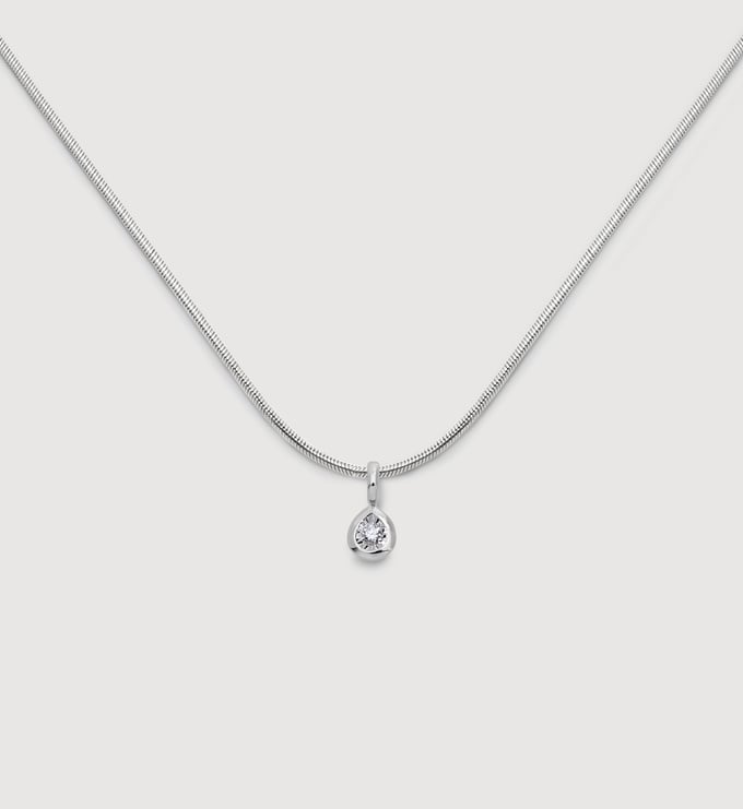 Pear Diamond Snake Chain Necklace | Jewellery Sets | Monica Vinader