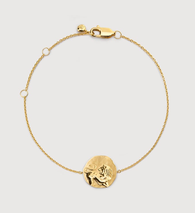 Leo Zodiac Chain Bracelet in 18k Gold Vermeil on Sterling Silver ...