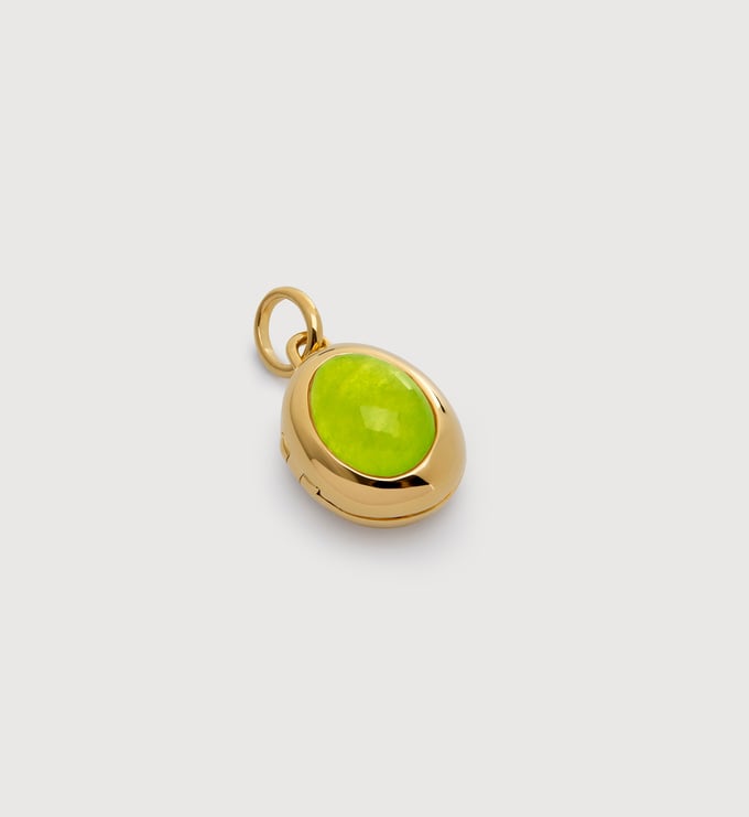 August Birthstone Locket in 18k Gold Vermeil on Sterling Silver and ...