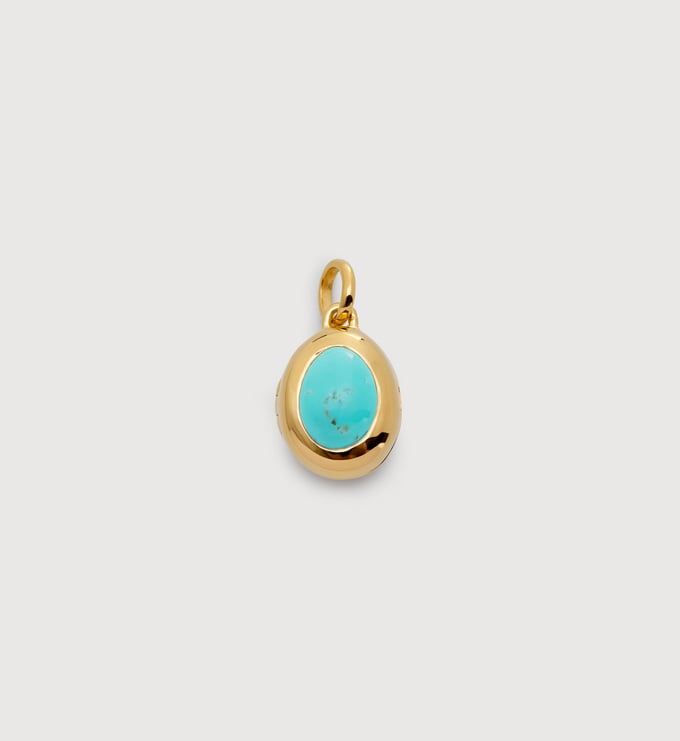 December Birthstone Locket in 18k Gold Vermeil on Sterling Silver and ...