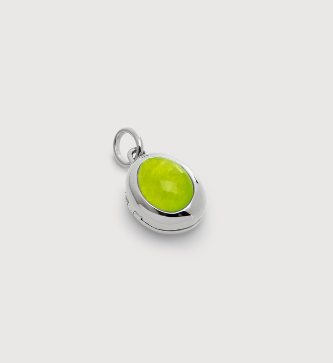 August Birthstone Locket in Sterling Silver and Peridot Quartz ...