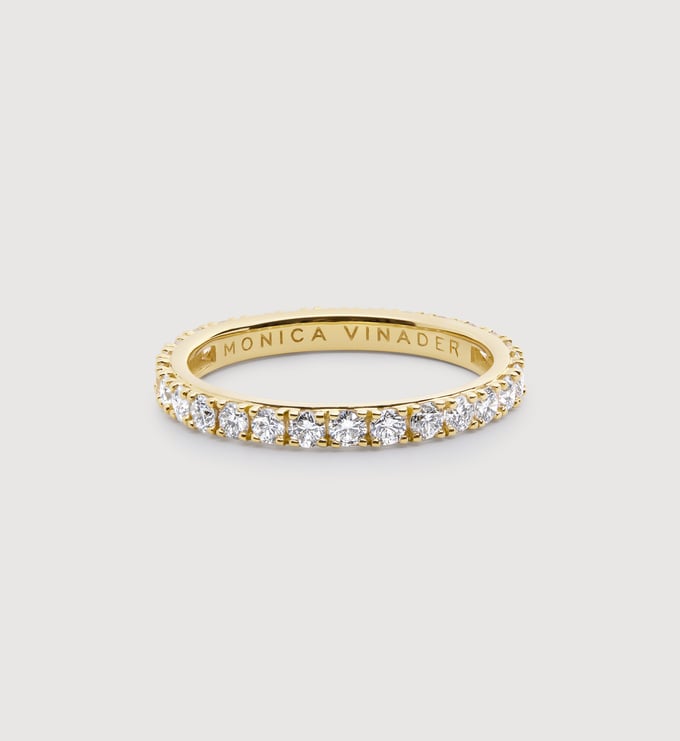 Diamond Eternity Ring 2mm in 14k Solid Gold and Lab Grown Diamond ...