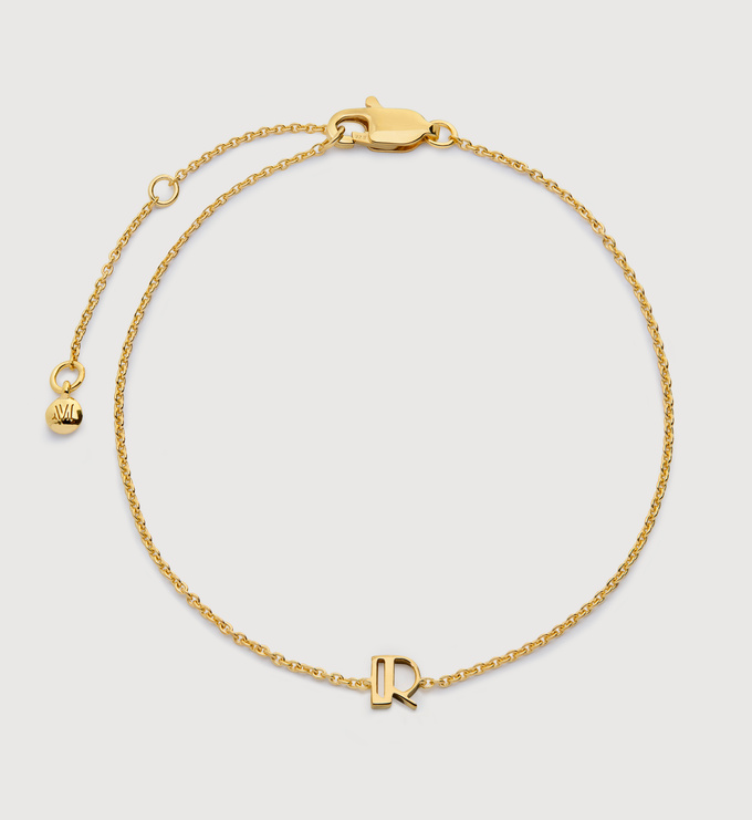 Initial R Chain Bracelet in 18k Gold Vermeil on Sterling Silver ...