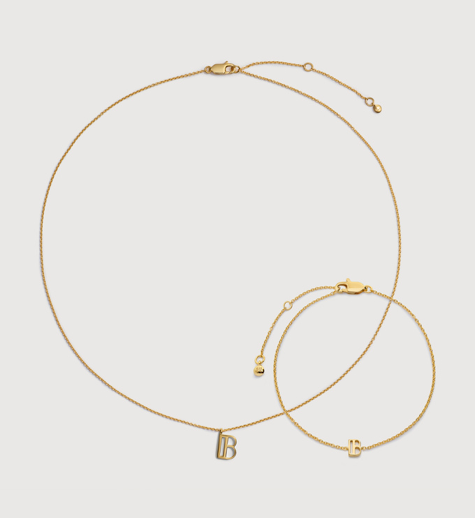 Initial B Chain Bracelet & Necklace Set | Jewellery Sets | Monica Vinader