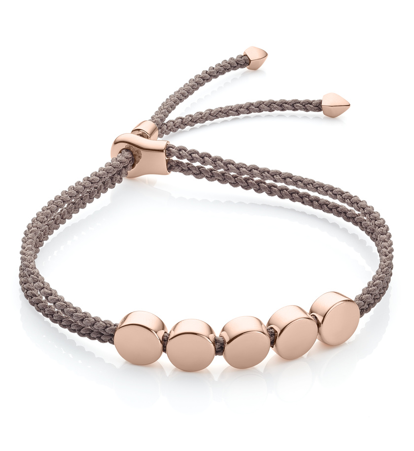 Linear Bead Friendship Bracelet in 18ct Rose Gold Vermeil On Sterling ...