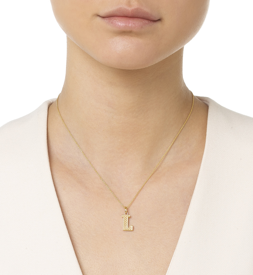 Alphabet L Pendant Charm in 18ct Gold Vermeil on Sterling Silver ...