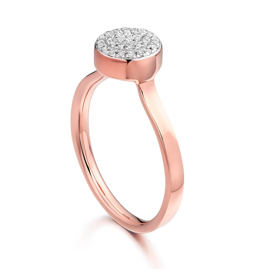 Fiji Button Ring in 18k Rose Gold Vermeil On Sterling Silver and ...
