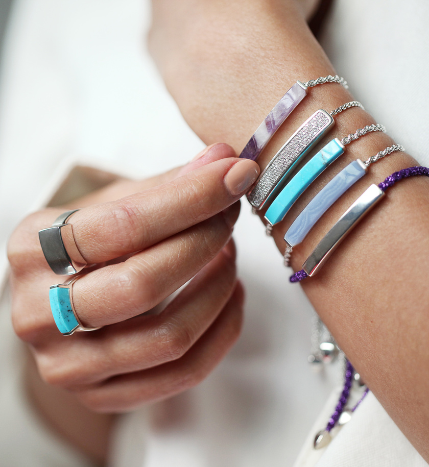 Linear Stone Ring in Sterling Silver and Turquoise | Jewellery by ...