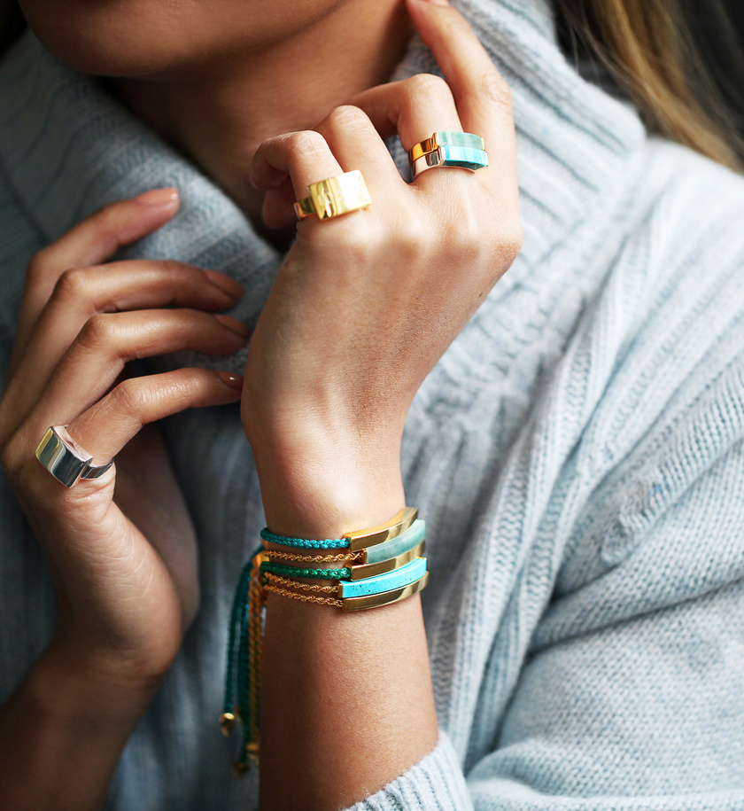 Linear Large Plain Ring in 18ct Gold Vermeil on Sterling Silver ...