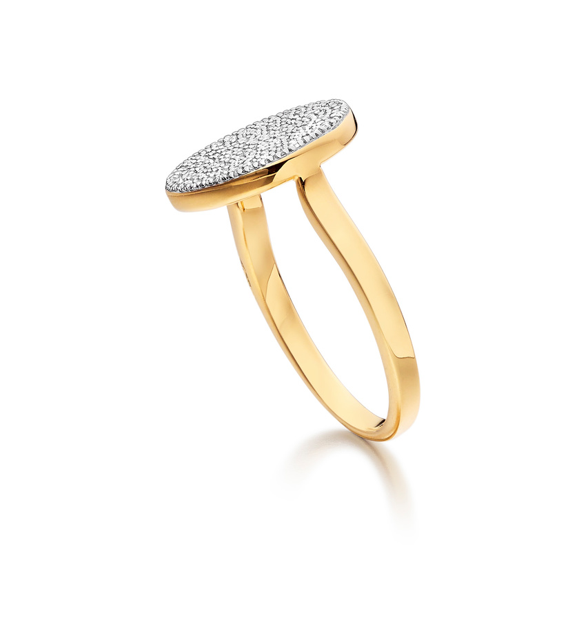 Ava Disc Ring in 18k Gold Vermeil on Sterling Silver and Diamond ...