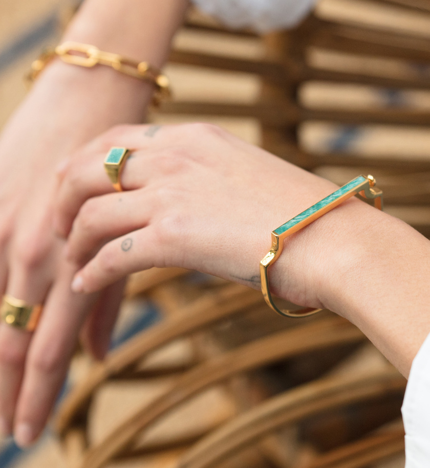 Signature Signet Gemstone Ring in 18ct Gold Vermeil on Sterling Silver ...