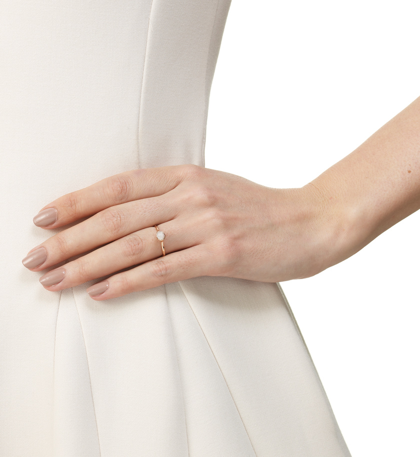 Siren Small Stacking Ring in 18ct Rose Gold Vermeil on Sterling Silver and Moonstone | Jewellery ...