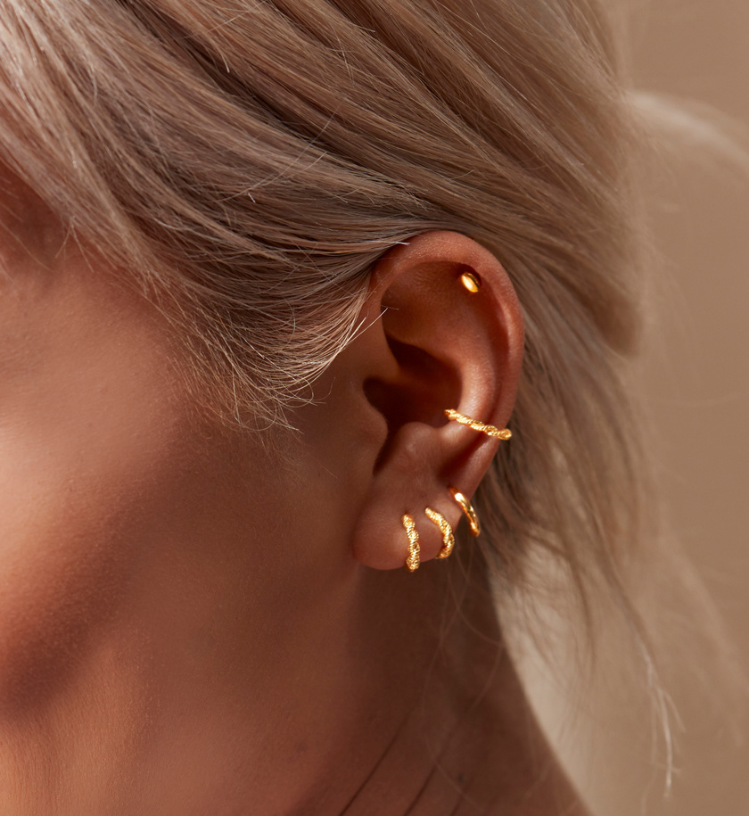 Siren Muse Single Mini Huggie Earring in 18k Gold Vermeil on Sterling ...