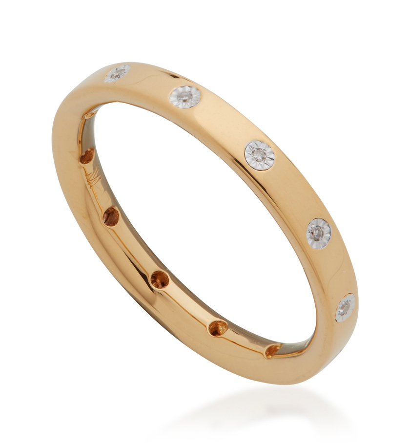 Fiji Gem Diamond Ring in 18ct Gold Vermeil on Sterling Silver with ...