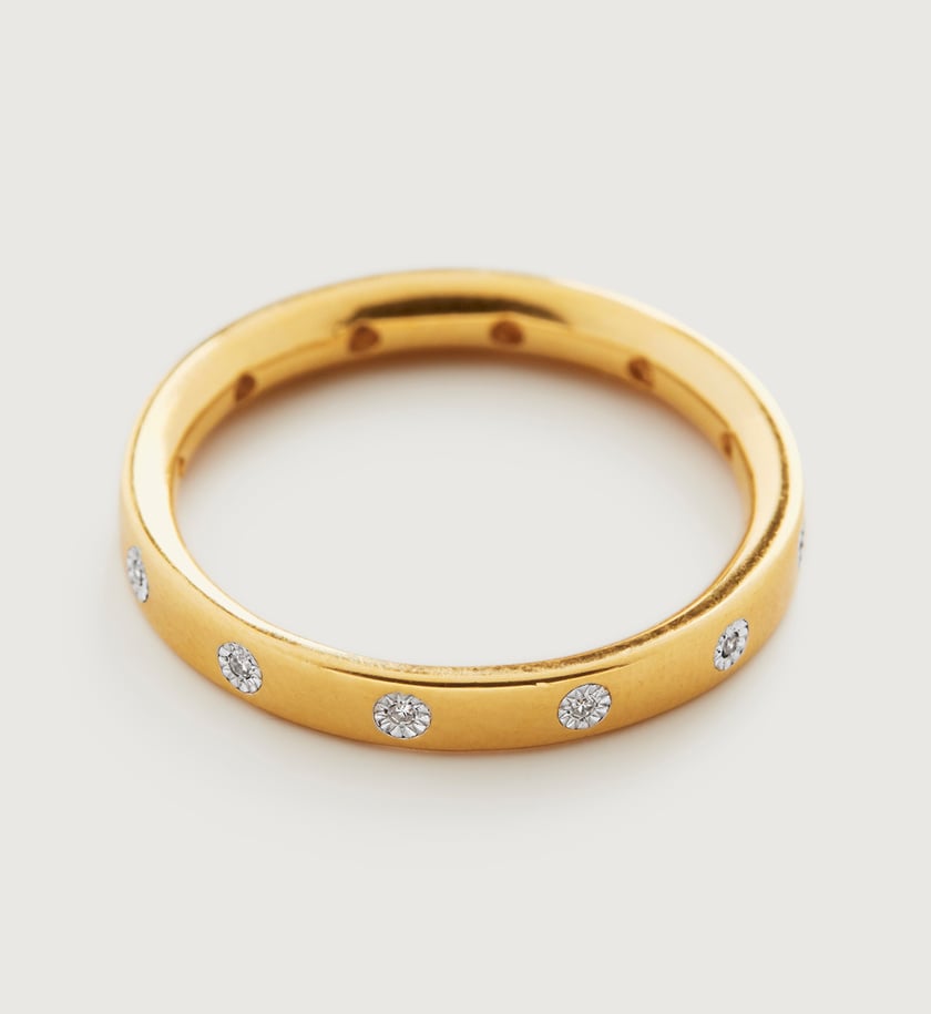 Fiji Gem Diamond Ring in 18ct Gold Vermeil on Sterling Silver and ...