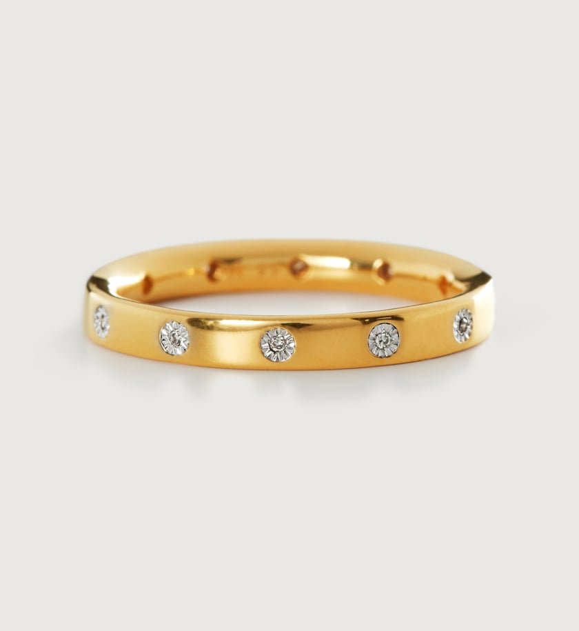 Fiji Gem Diamond Ring in 18ct Gold Vermeil on Sterling Silver and ...