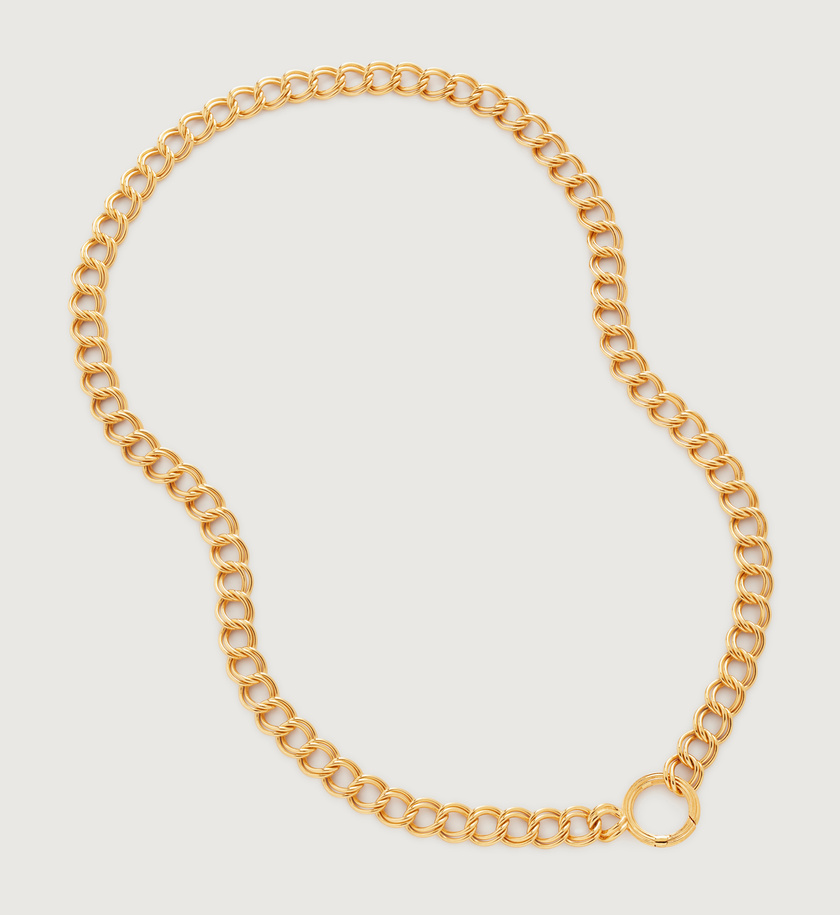 Groove Curb Chain Necklace 48cm/19' in 18k Gold Vermeil on Sterling ...