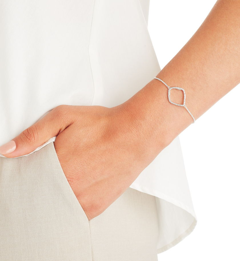 Riva Large Hoop Bracelet in Sterling Silver and Diamond | Jewellery by ...