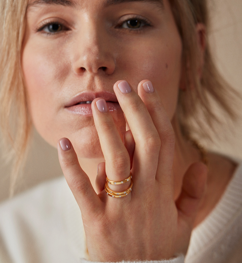 Fiji Gem Diamond Ring in 18ct Gold Vermeil on Sterling Silver and ...