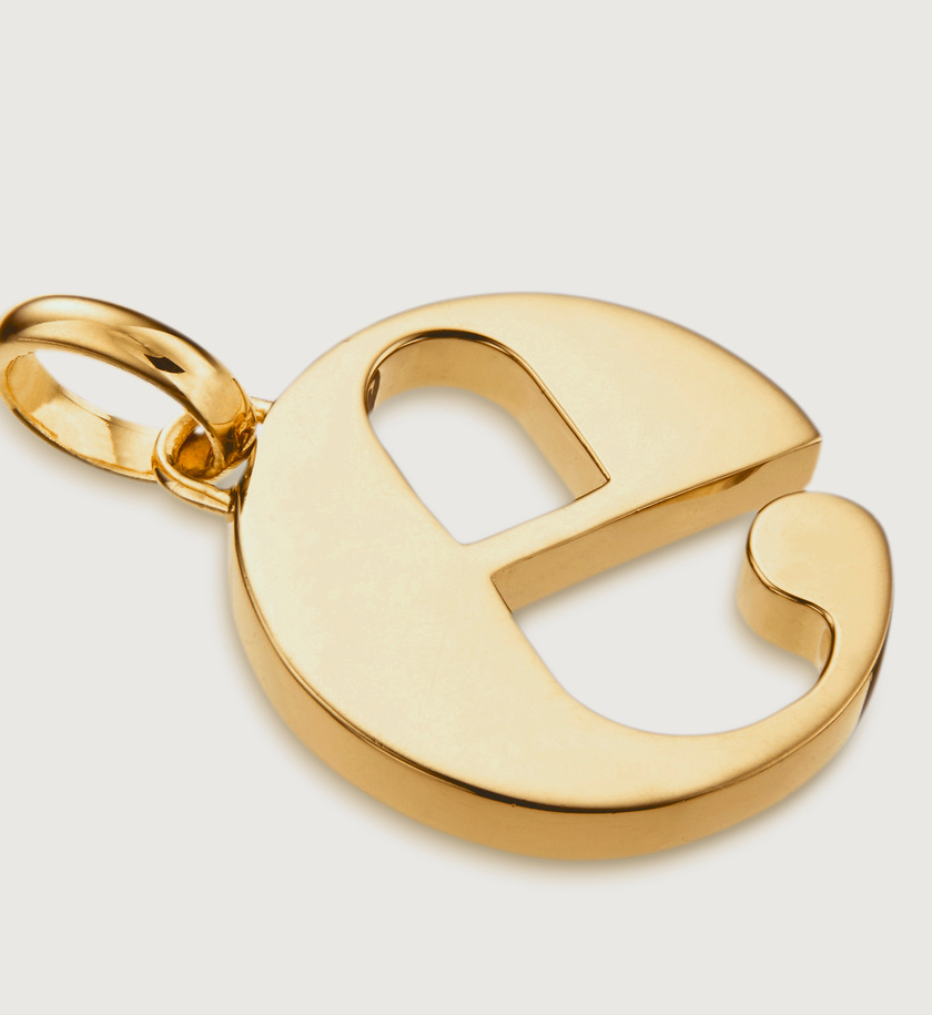 Alphabet E Pendant Charm in 18ct Gold Vermeil on Sterling Silver ...