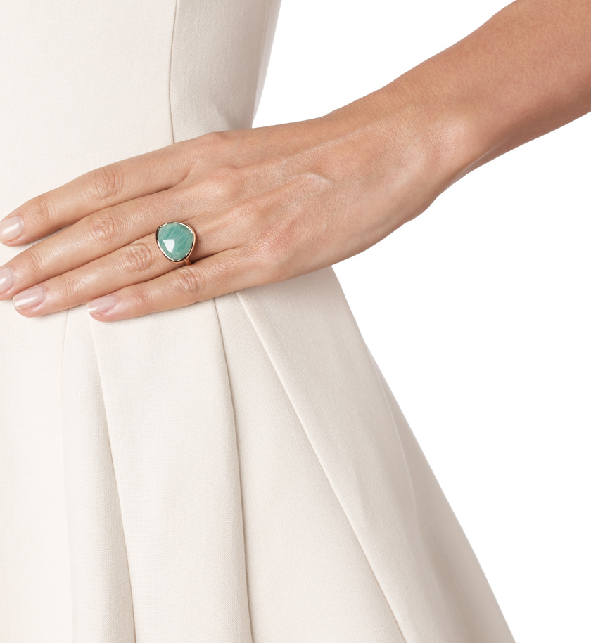 Siren Ring in 18ct Rose Gold Vermeil on Sterling Silver and Amazonite ...