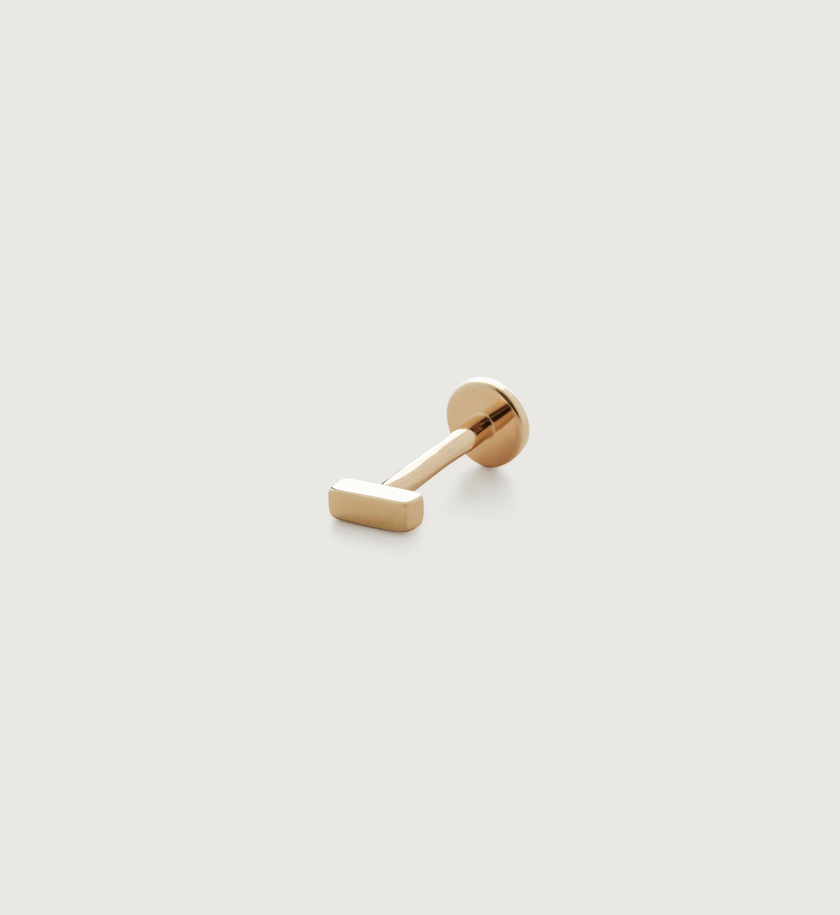 Linear Flat Back Piercing Stud in 9k Solid Gold | Jewellery by Monica ...