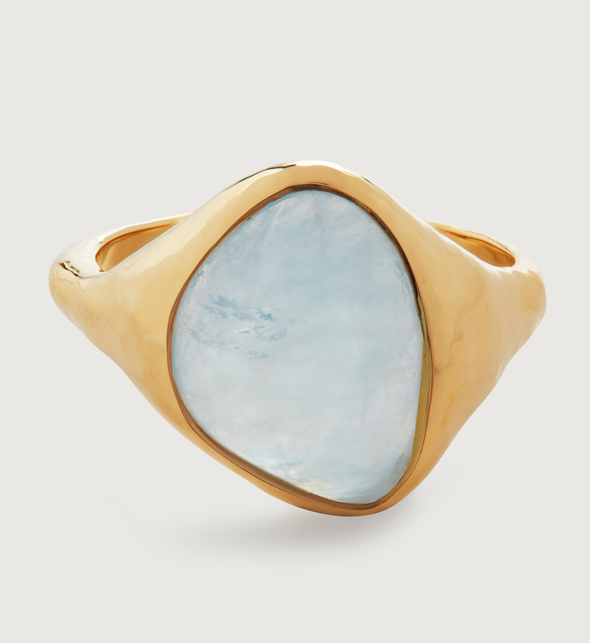 Rio Gemstone Ring in 18k Gold Vermeil on Sterling Silver and Aquamarine ...