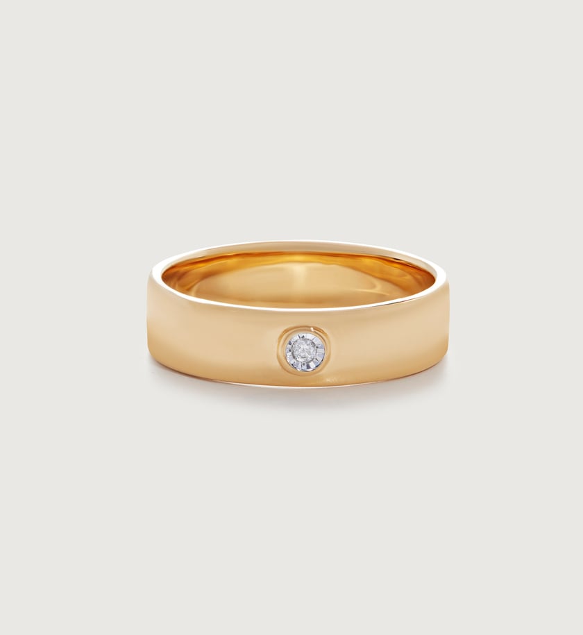Diamond Essential Band Ring in 18k Gold Vermeil on Sterling Silver and ...