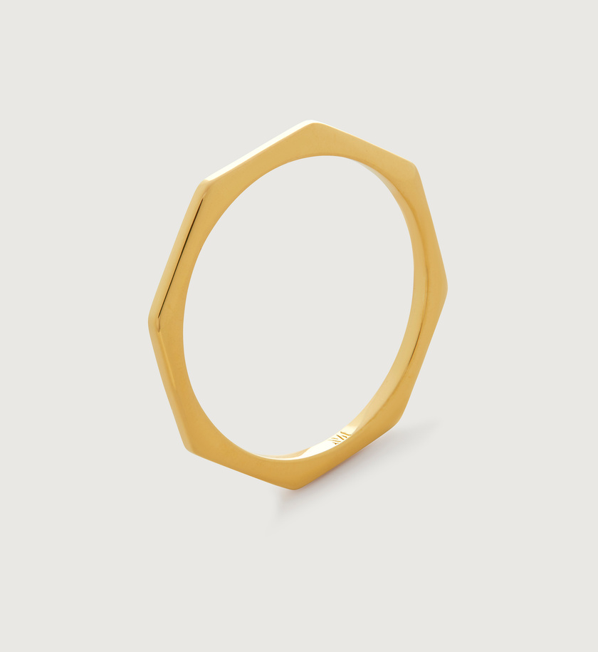 Octagon Stacking Ring in 18k Gold Vermeil on Sterling Silver ...