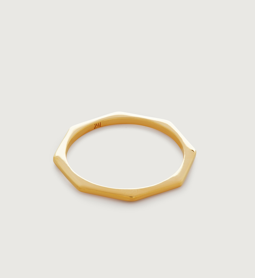 Octagon Stacking Ring in 18k Gold Vermeil on Sterling Silver ...
